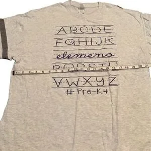 Varsity | Tops | Prek 4 Teacher Alphabet T Shirt Xl Gray Varsity Sleeve ...